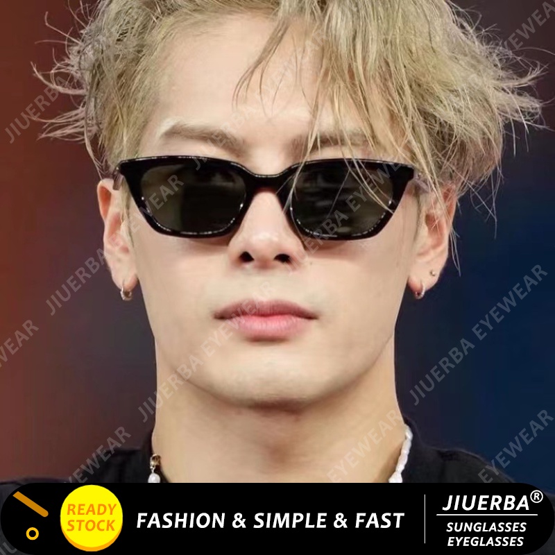 (JIUERBA) Jackson Wang แว่นตากันแดด กรอบแว่นขนาดเล็ก สีดํา แฟชั่น ...