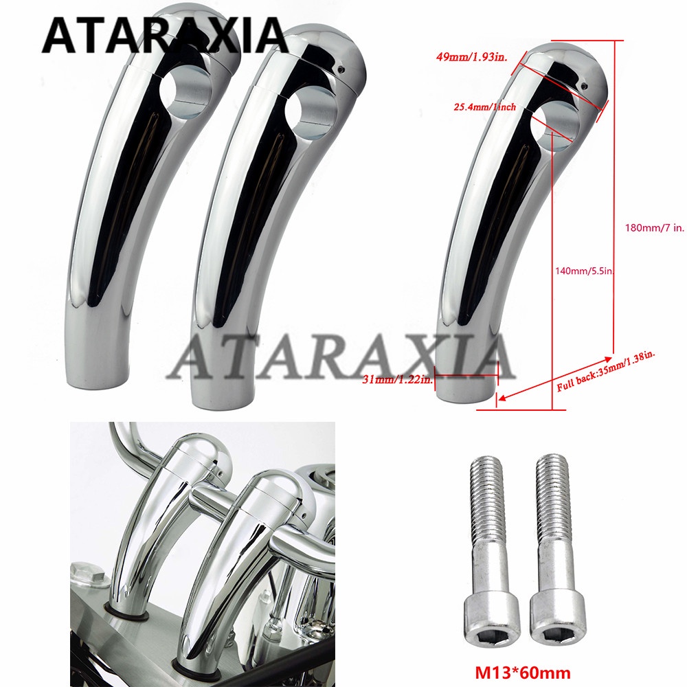 1" 25mm Motorcycle Heightening Fixed seat Clamps Risers Handlebar Bar ...