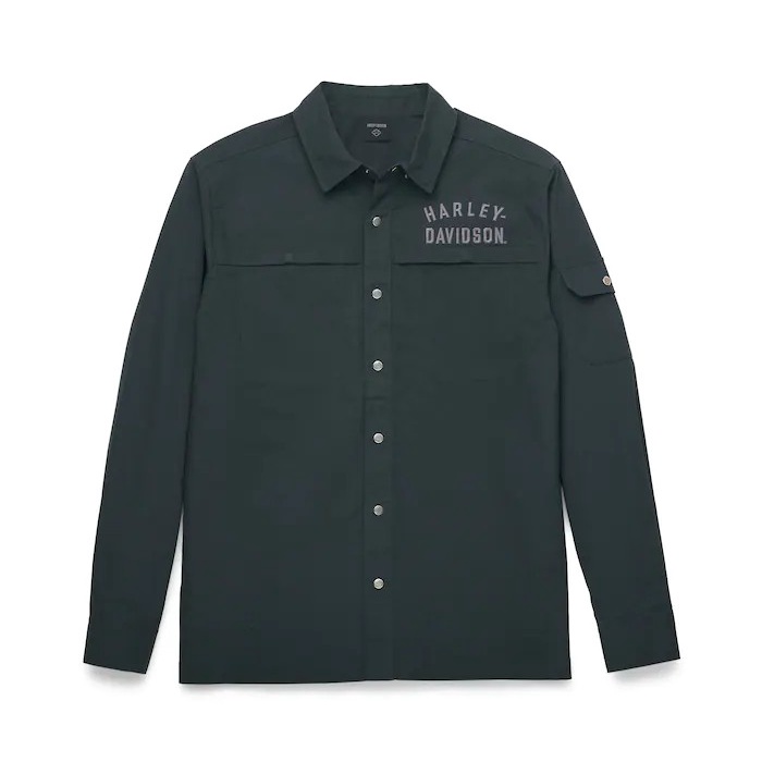 SALE!! เสื้อเชิ้ตสีดำผู้ชายลิขสิทธิ์แท้จาก Harley Davidson 96589-22VM ...