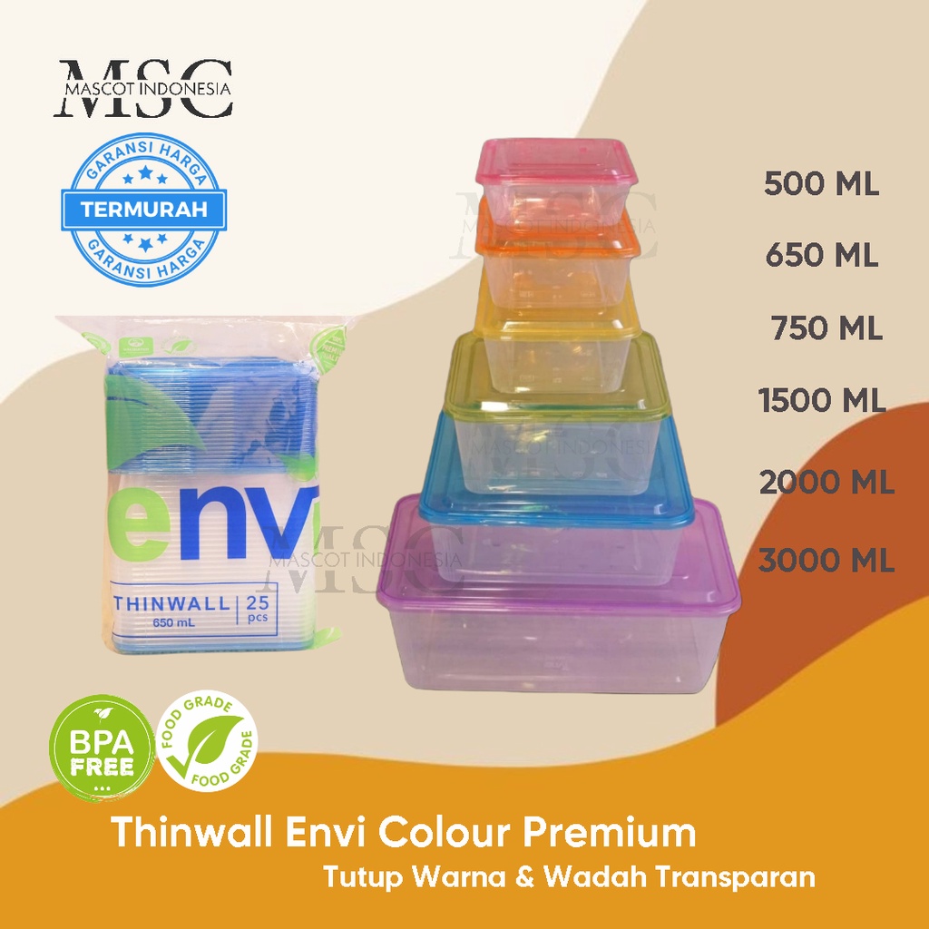 Thinwall Envi Color 1500 ML/ภาชนะบรรจุอาหาร/ภาชนะบรรจุอาหาร | Shopee ...