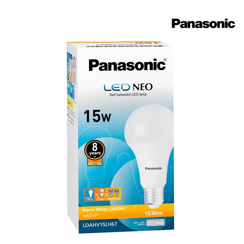 Panasonic LED NEO Bulb หลอดไฟแอลอีดี รุ่น NEO ขั้ว E27 แสงขาวและแสงวอร ...