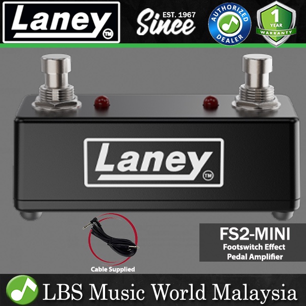 Laney FS2-MINI Amp Footswitch Effect Pedal Amplifier พร้อมไฟ LED Status ...
