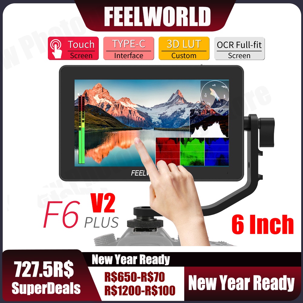 Feelworld F6 Plus V2 4k Monitor 6 Inch On Camera Dslr Field Monitor 3d