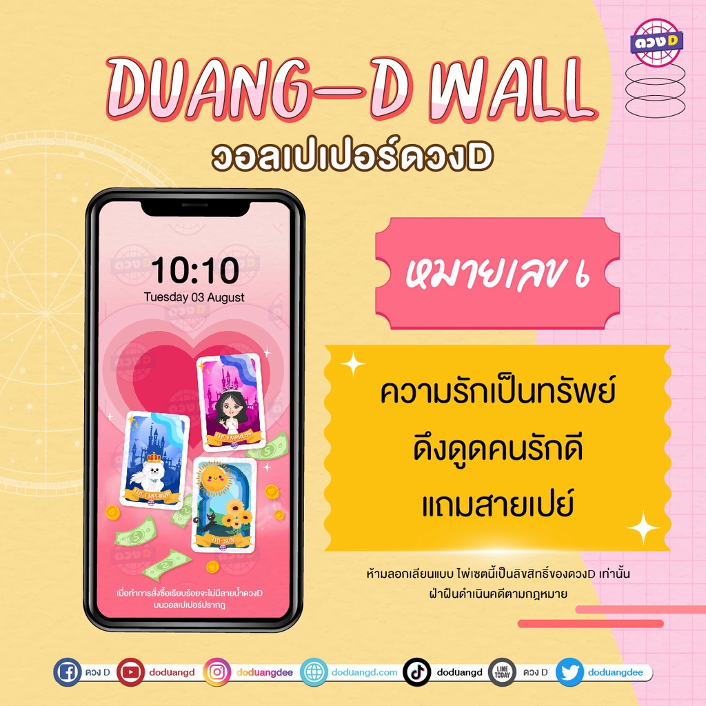 วอลเปเปอร์เสริมดวง Duang-D Wall เซต 2 | Shopee Thailand