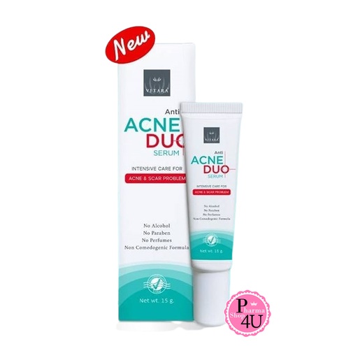 Vitara anti acne duo serum 15กรัม ไวทาร่า แอนตี้ แอคเน่ ดูโอ้ เซรั่ม ...
