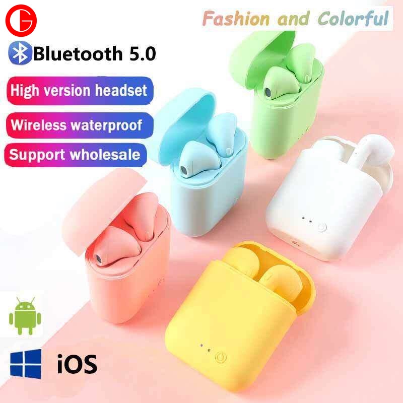 GoodSJ Macaron i12 TWS หูฟังบลูทูธหูฟังไร้สายพร้อมเคสชาร์จหูฟังสเตอริโอ ...