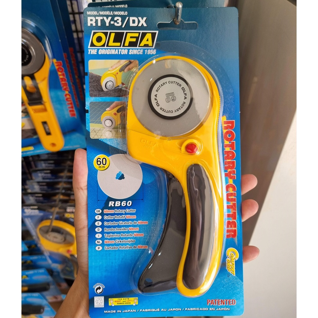 OLFA มีดคัตเตอร์โรตารี่ RTY-3/DX ขนาด 60 มม.ระบบ Safety lock งานตัดผ้า หนัง ตัดวัสดุบางได้ถึง 8 ...