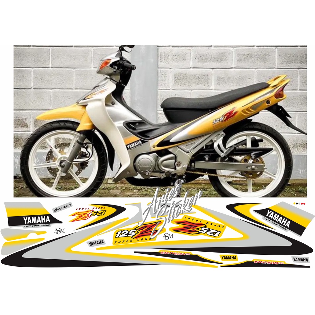 สติ๊กเกอร์สตริป YAMAHA 125Z 125 Z MALAYSIA YELLOW VERNIS TRANSPARENT ...