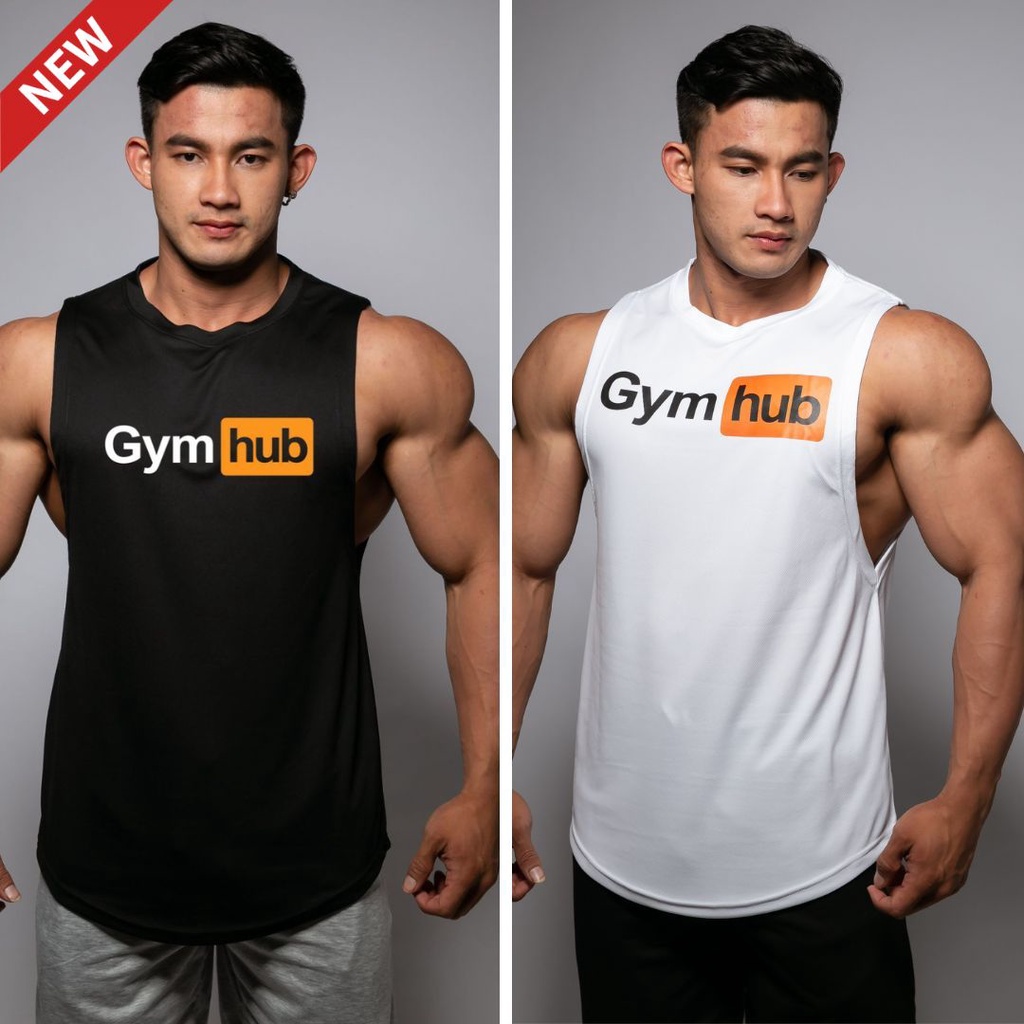 GYM HUB เสื้อแขนกุดเว้าแขนกว้าง Drop Arm Sleeveless Muscle Shirt ...
