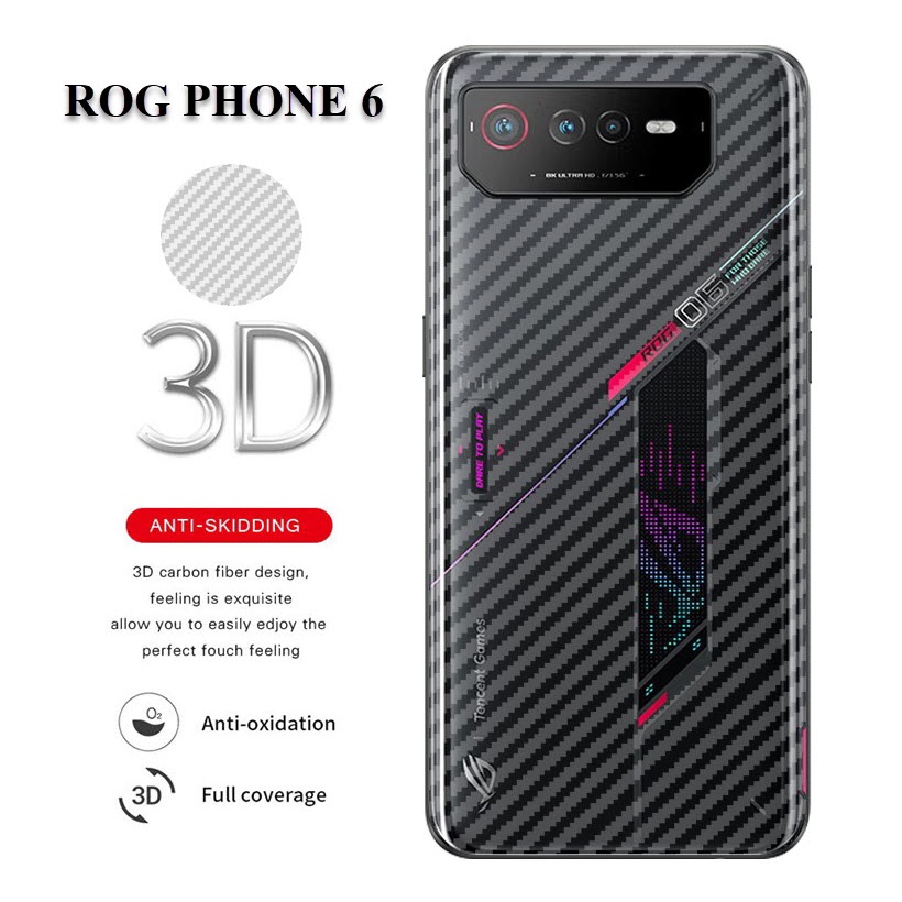 ROG6 6D 6PRO ULTIMATE ฟิล์มกันรอยหลังใสลายคาร์บอนเคฟล่า ROG PHONE 6 ...