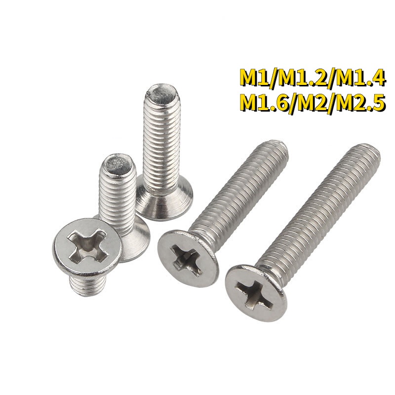 สกรูสเตนเลส 304 Countersunk Phillips Screw M1 M1.2 M1.4 M1.6 M2 M2.5 | Shopee Thailand
