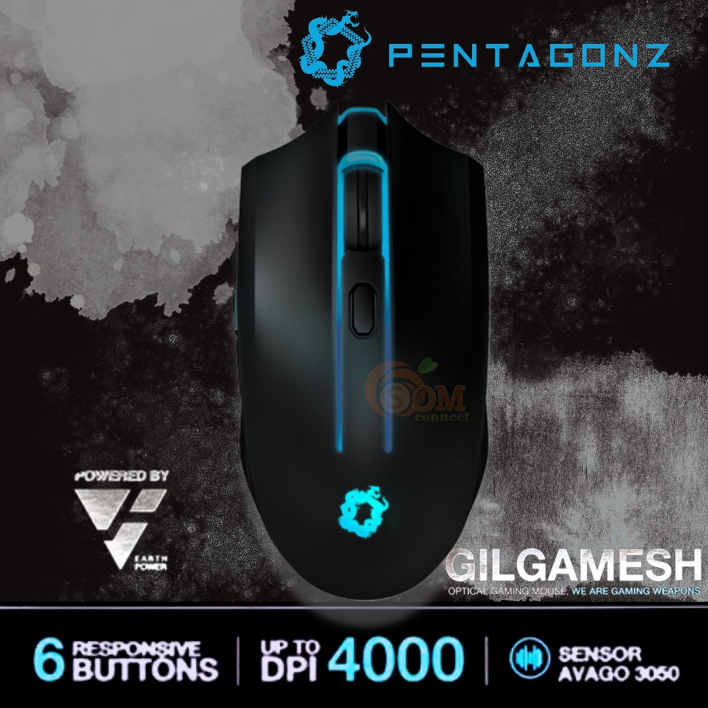 MOUSE (เมาส์) PENTAGONZ (GILGAMESH) [4000DPI] GAMING GEAR PC WITH USB ...