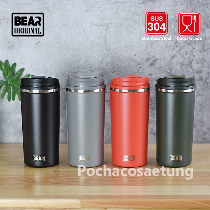 แก้ว BEAR Coffee Band 450ml 304สเเตนเลส เก็บอุณหภูมิได้ยาวนาน | Shopee Thailand