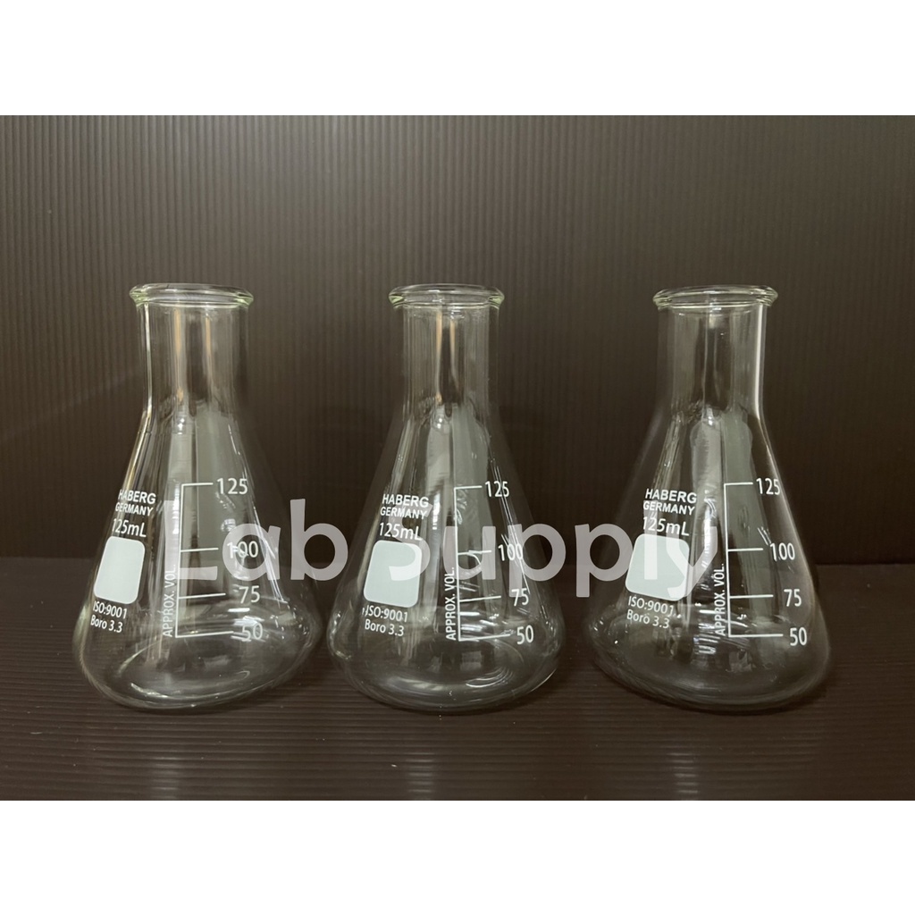 Haberg/Germany, Erlenmeyer Flask 125 ml, แก้ว Boro 3.3 | Shopee Thailand