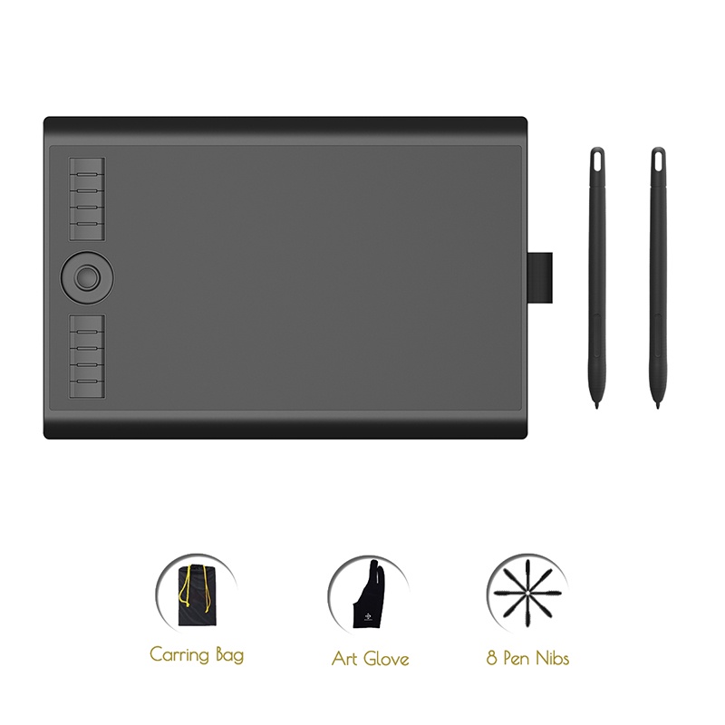 GAOMON M10K2018 Version with Two Battery-Free Pen 8192 Pressure Artist ...