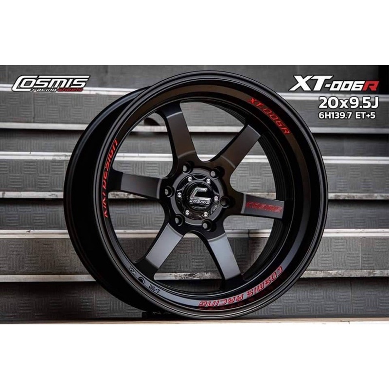 Cosmis Xt-006R ขอบ 20 6 รู 139 กว้าง9.5 สีดำด้าน สวย สปอร์ต ลงตัว ...