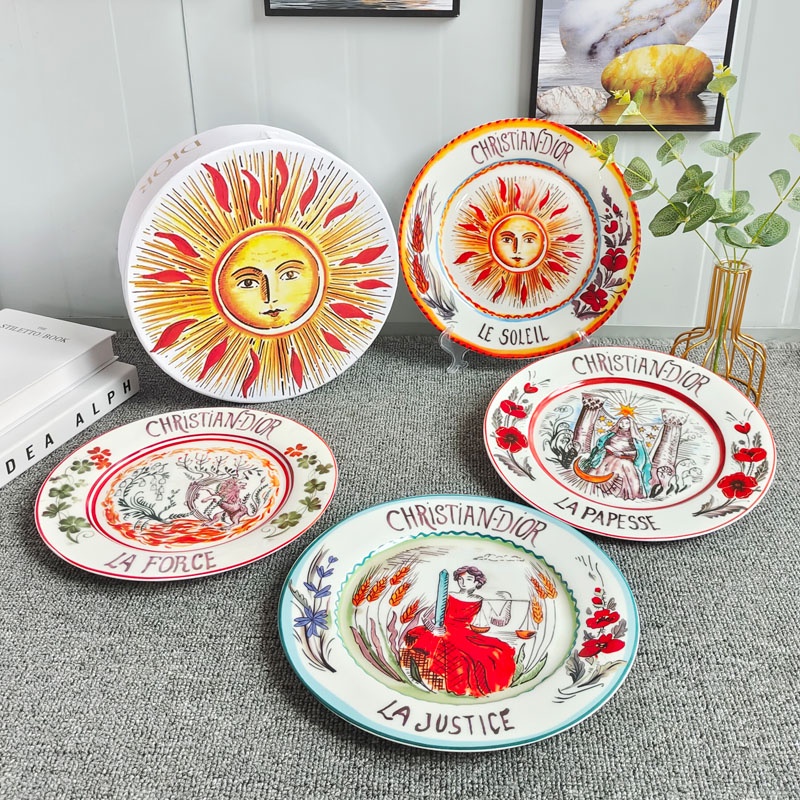 Dior Dior European retro western food plate creative plate ceramic ...