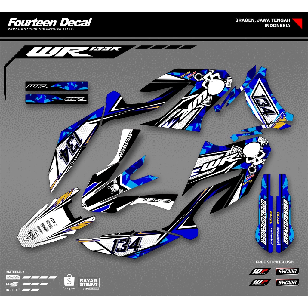 รูปลอก wr 155 - yamaha wr 155 27 สติ๊กเกอร์ DECAL มอเตอร์ไซค์ | Shopee ...