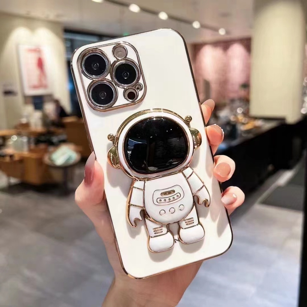 เคสมือถือ VIVO Y12 Y17 Y15 V17 S15 Pro Y02S T1 V11 V11i Y71 V25 5G ขอบตรง 90 ° ขาตั้งนักบินอวกาศ ...