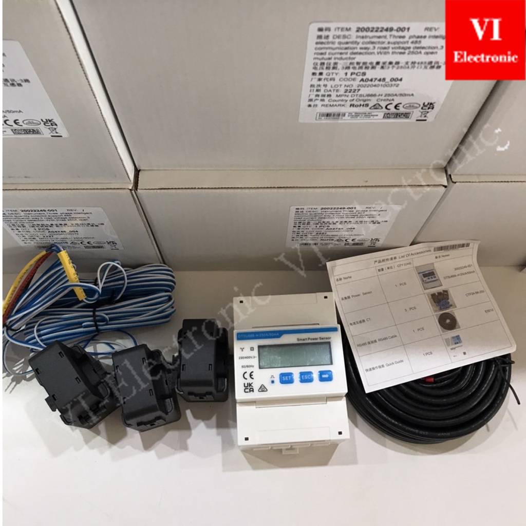 DTSU666-H สมาร์ทมิเตอร์ไฟฟ้า 3 เฟส รองรับเมน 250A พร้อม CT ส่งสัญญาณ ...