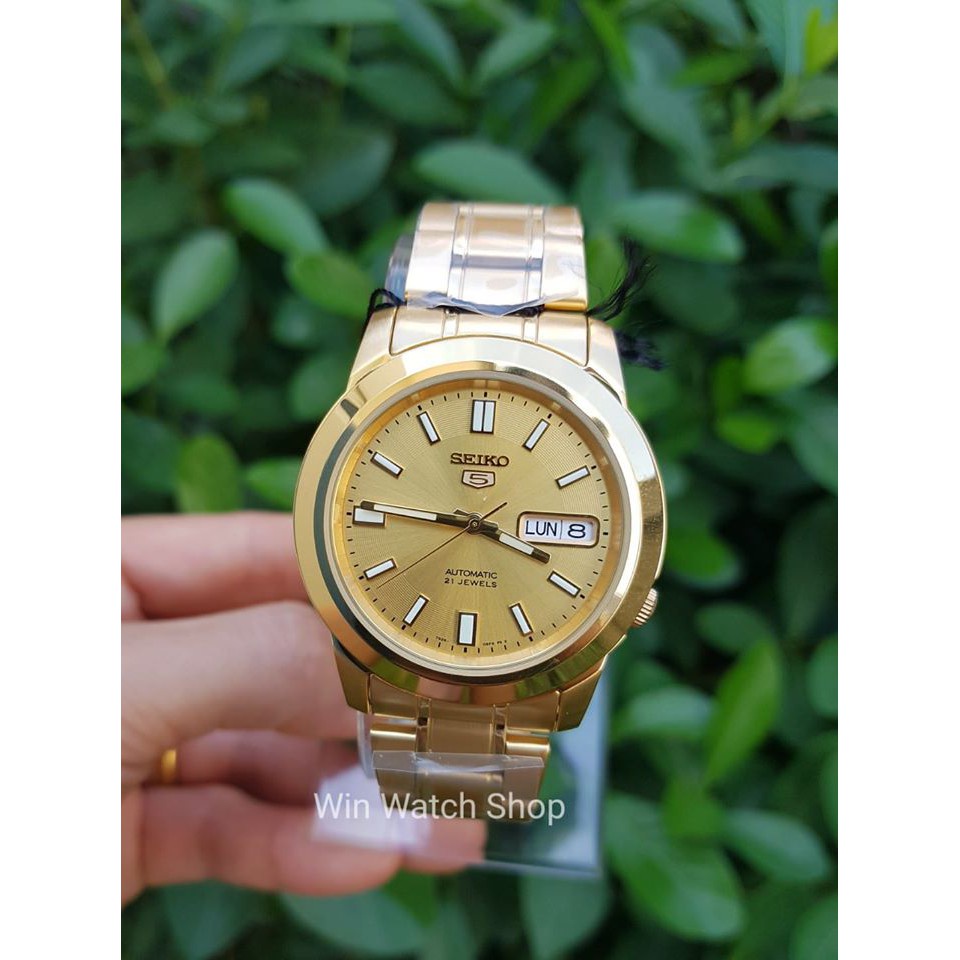 SEIKO 5 Automatic รุ่น SNKK20K1 นาฬิกาข้อมือผู้ชาย สายสแตนเลส สีทอง ...