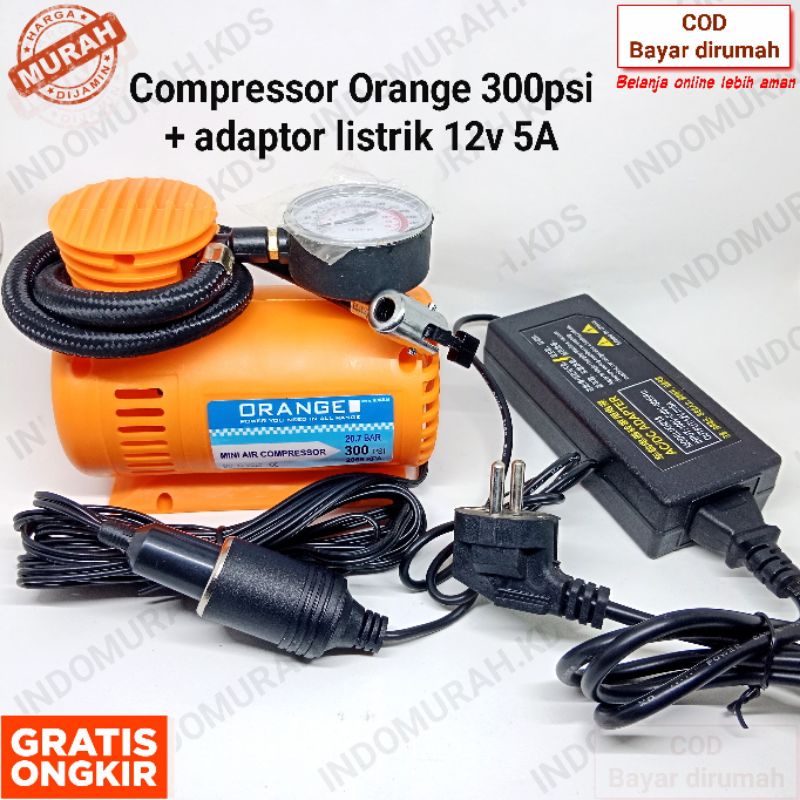 Mini Power electric Compressor package 300psi สีส้ม / mini airbush ...