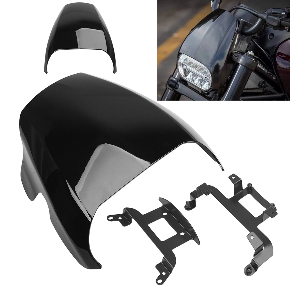 Motorcycle Light Black Plastic Front Headlight Fairing Cover Headlamp ...