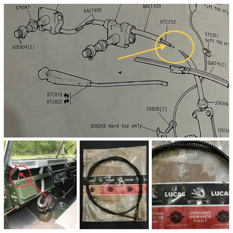 LAND ROVER SERIES สายสลิงมอเตอร์ปัดน้ำฝน ของแท้ยี่ห้อLucas เส้นละ1,850 ...