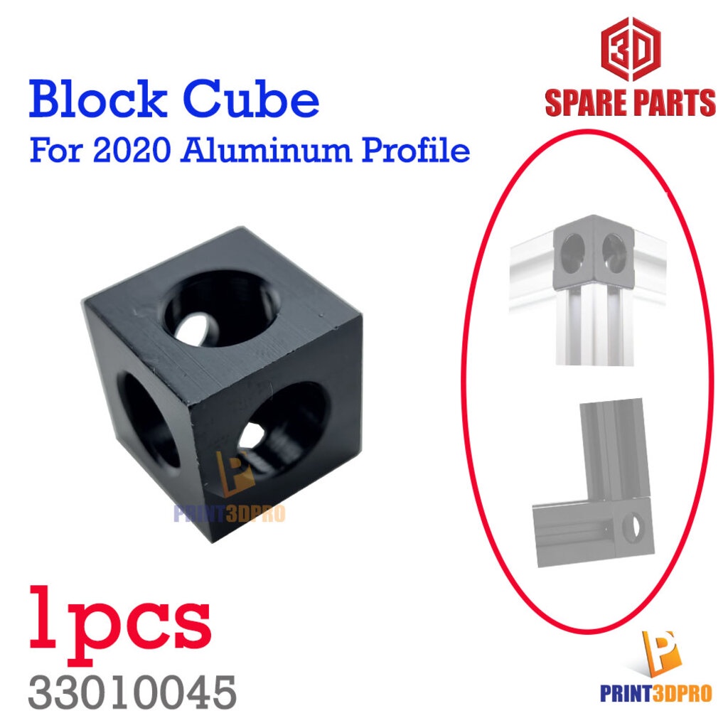 3D Printer parts 2020 Aluminum Block cube aluminum block Black V-slots ...