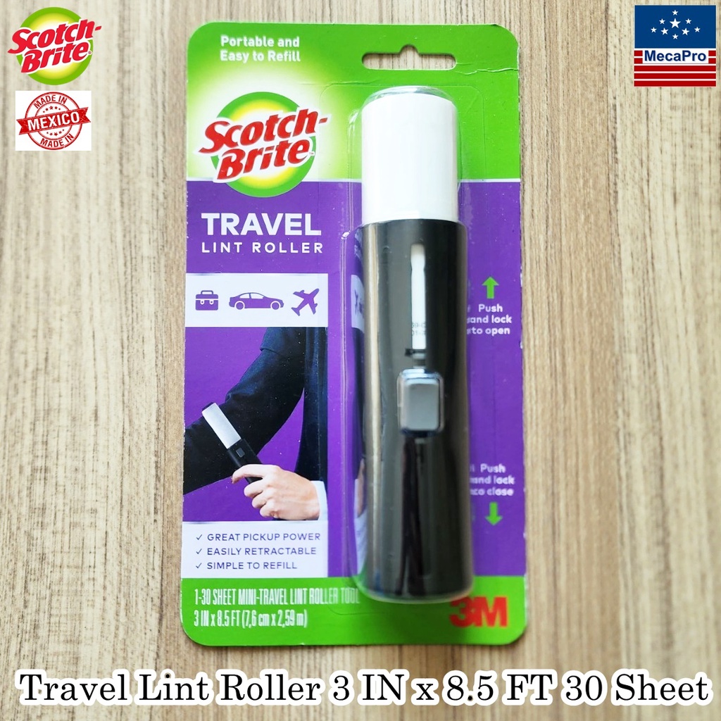 Scotch-Brite® Travel Lint Roller 3 IN x 8.5 FT, 30 Sheets ลูกกลิ้งกาว ...