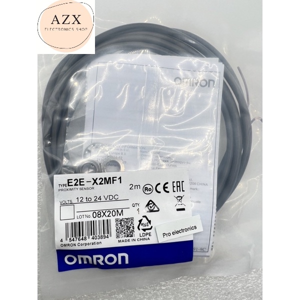 E2E-X2MF1 2M - OMRON - Inductive proximity sensor - Ø8, Non-Flush, 2mm Sn, PNP-NO, 12 - 24VDC ...