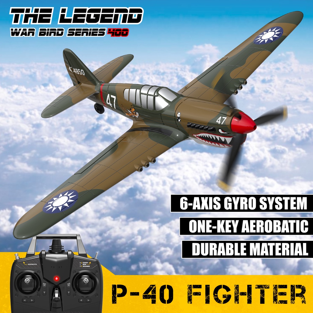 Volantex RC Airplane P40 Fighter Warhawk 2.4GHz 4CH EPP 6-Axis Gyro ...