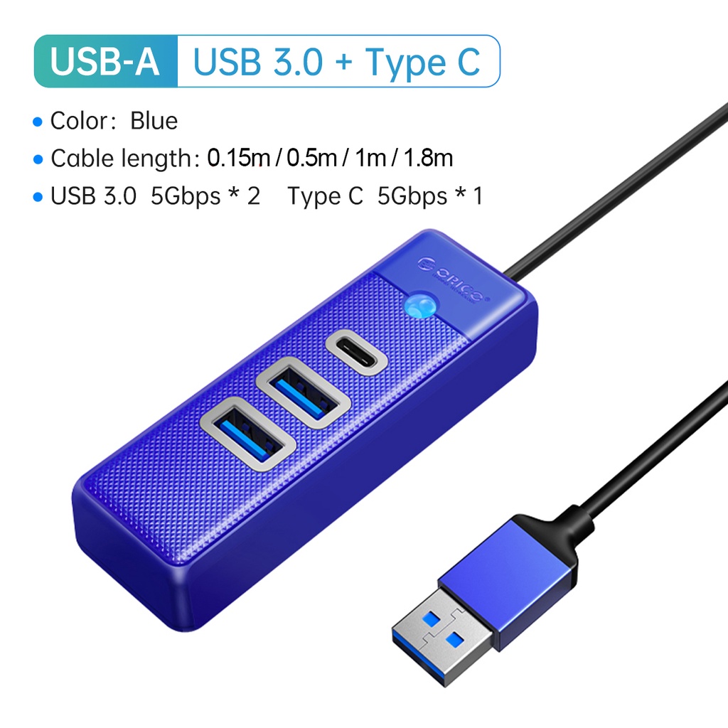 Orico ฮับ USB 3.0 4 พอร์ต แบบพกพา สําหรับ MacBook Mac Pro Mac mini iMac Surface Pro XPS PC Flash ...
