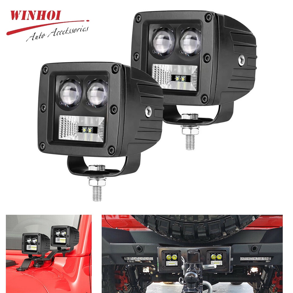 Square Led Pod Work Lights 3 INCH 20W Led Spotlights Flood Combo LED ...