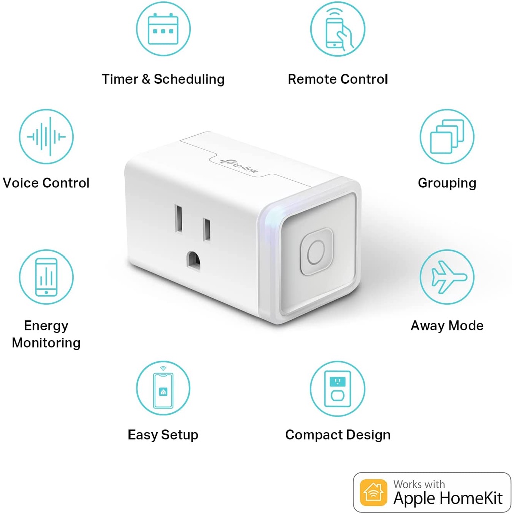 Kasa Smart Plug Mini 15A, Apple HomeKit Supported, Smart Outlet Works ...