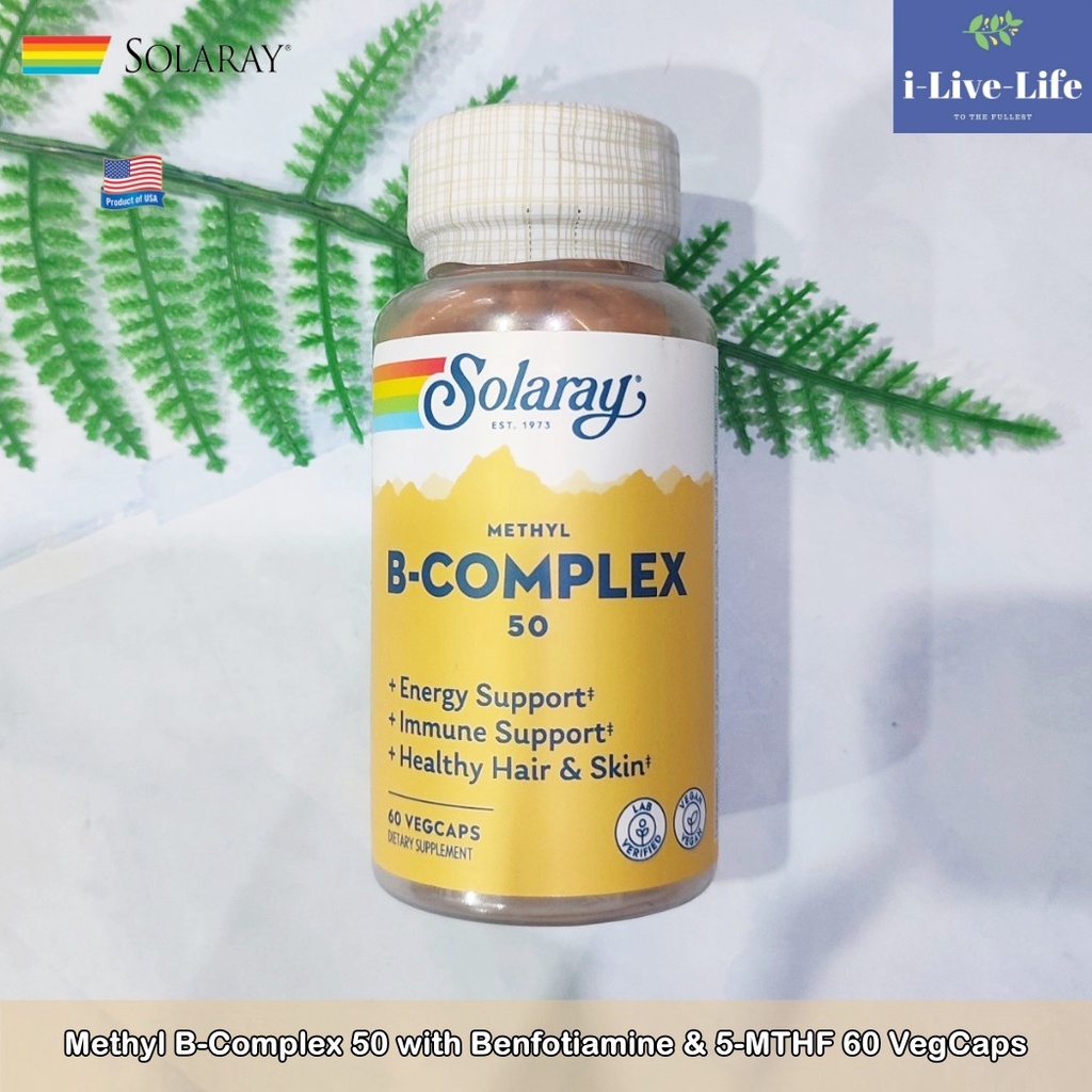 Solaray - Methyl B-Complex 50 with Benfotiamine & 5-MTHF 60 VegCaps วิ ...