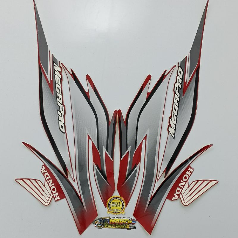Merah Striping honda mega pro 2008 2009 รายการนักบวชสีแดง ตัวเครื่อง ...