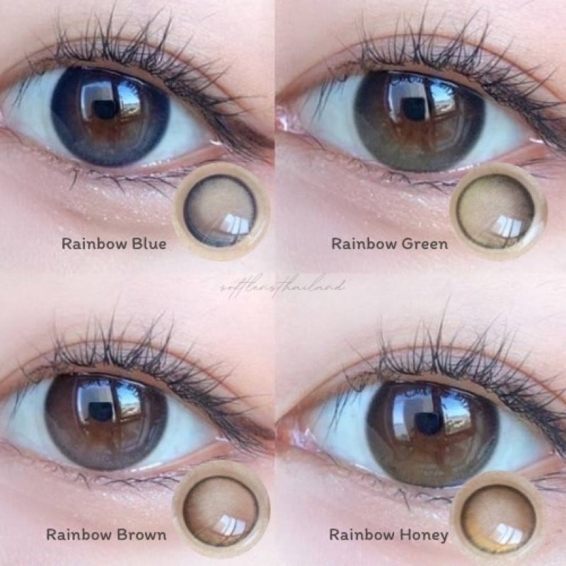 คอนเเทคเลนส์รายปี สีRainbow (0.00ถึง-350) luckylens x ilens (วัสดุSilicone hydrogel ตาดูฉ่ำ ...