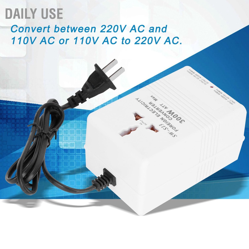 หม้อแปลงแปลง 300W 220V เป็น 110V สําหรับปลั๊ก Us Japan 110V 220V | Shopee Thailand