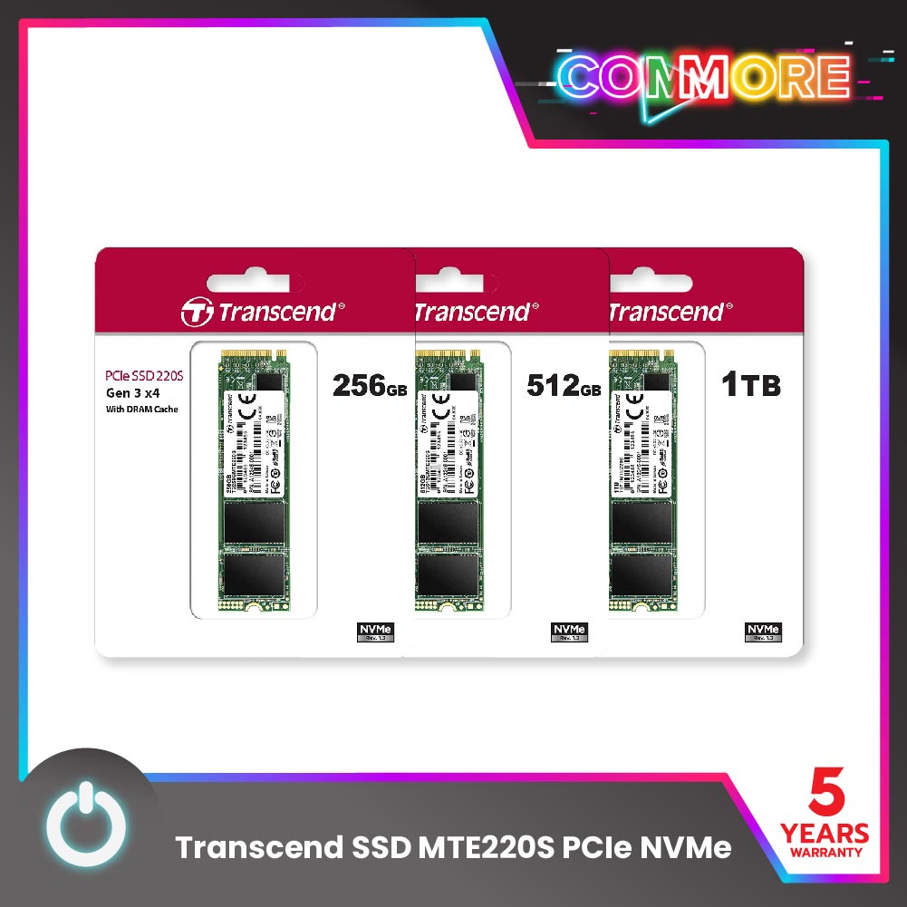 Transcend SSD MTE220S PCIe NVMe. (เอสเอสดี) ความจุ 256GB-1TB 3D NAND ...