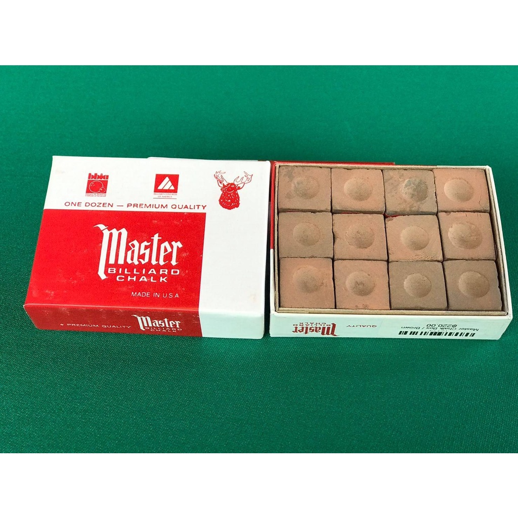 Master Chalk ชอล์กฝนหัวคิวมาสเตอร์ สีน้ำตาล กล่อง 12 ก้อน Billiard ...