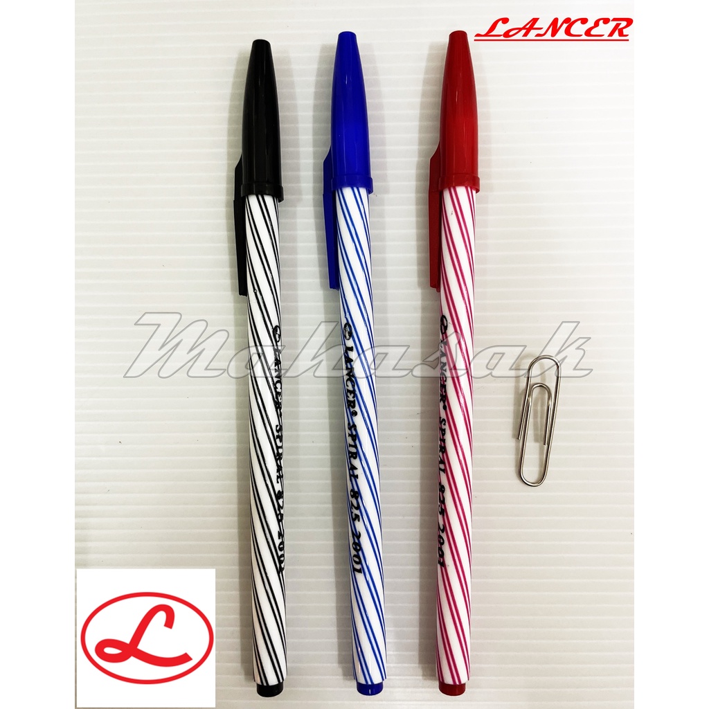 ปากกาแลนเซอร์ (10 ด้าม) ปากกา Pen Lancer Spiral ขนาด 0.5 มม. ปากกาเขียน ...