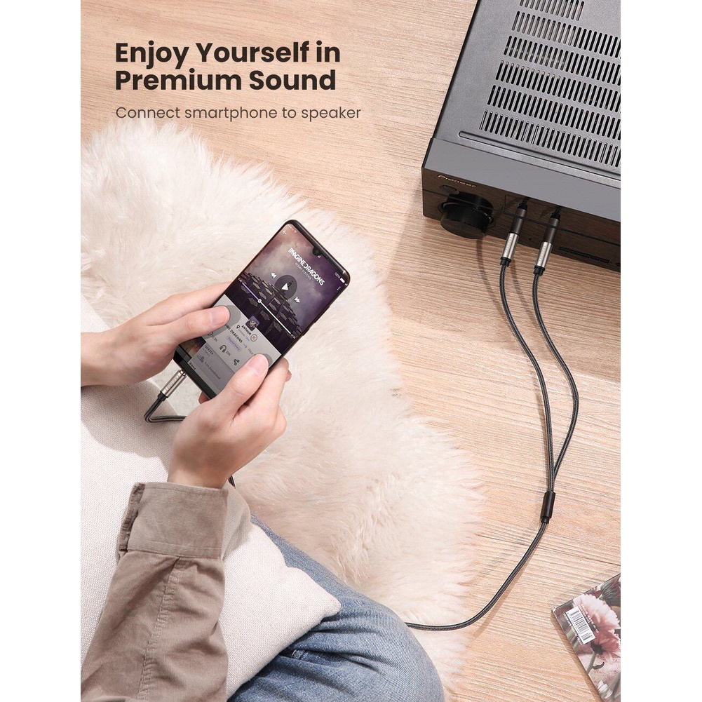 Ugreen รุ่น 10613 สายแปลง (AV126) Jack 3.5mm TSR to Dual 6.35mm TS ...