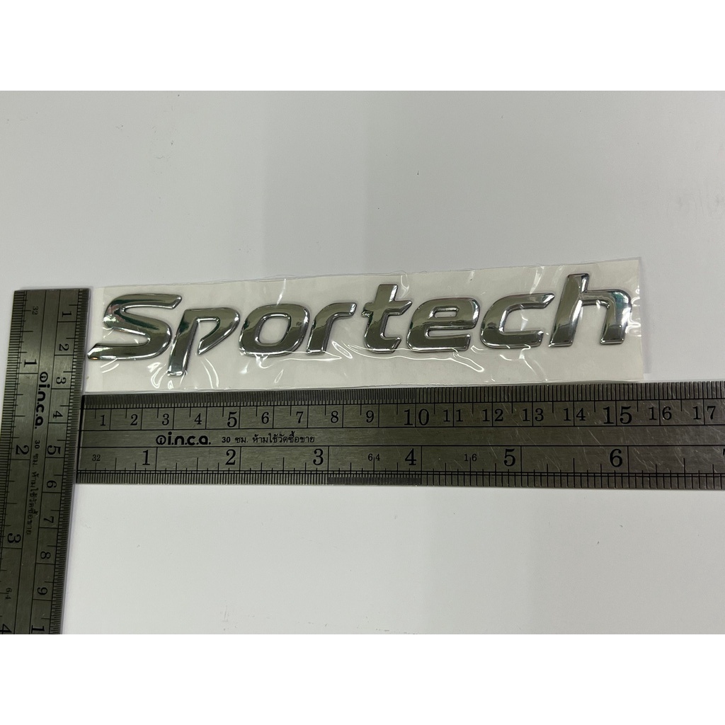 พลาสติกชุบโครเมี่ยม คำว่า Sportech ติดท้ายรถ NISSAN ALMERA sticker ติด ...