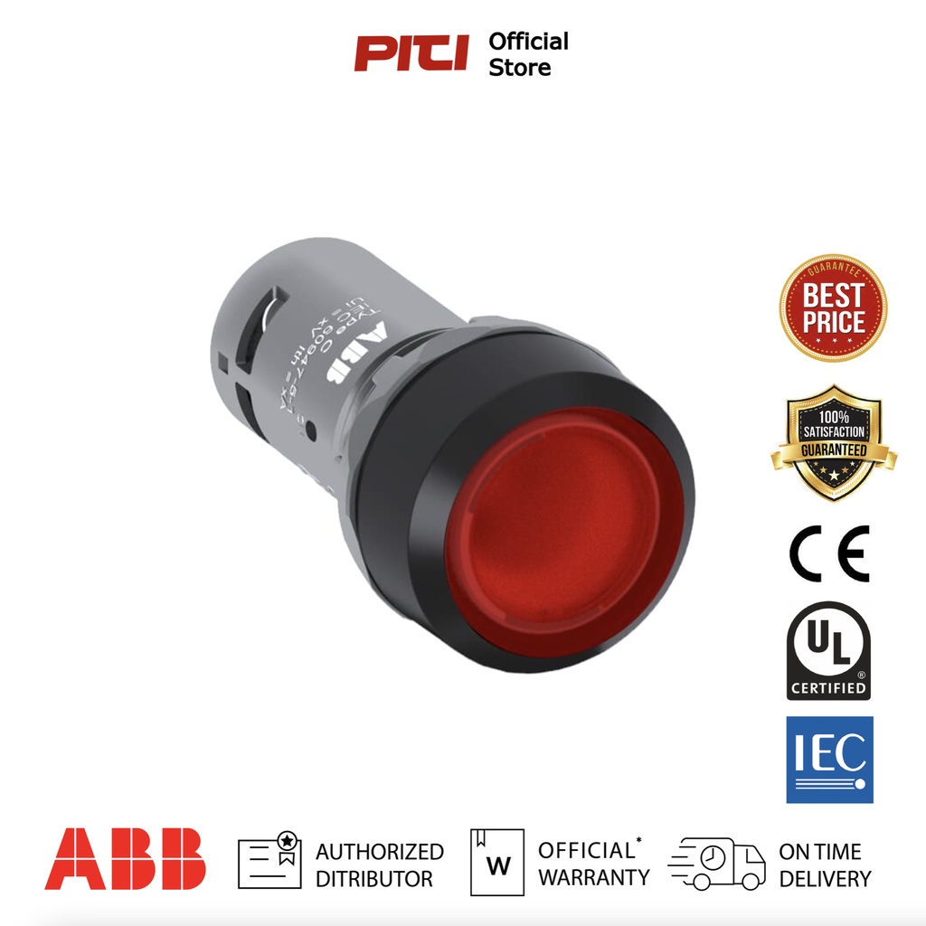 ABB CP1-13R-01 Pushbutton Red 1NC | Shopee Thailand