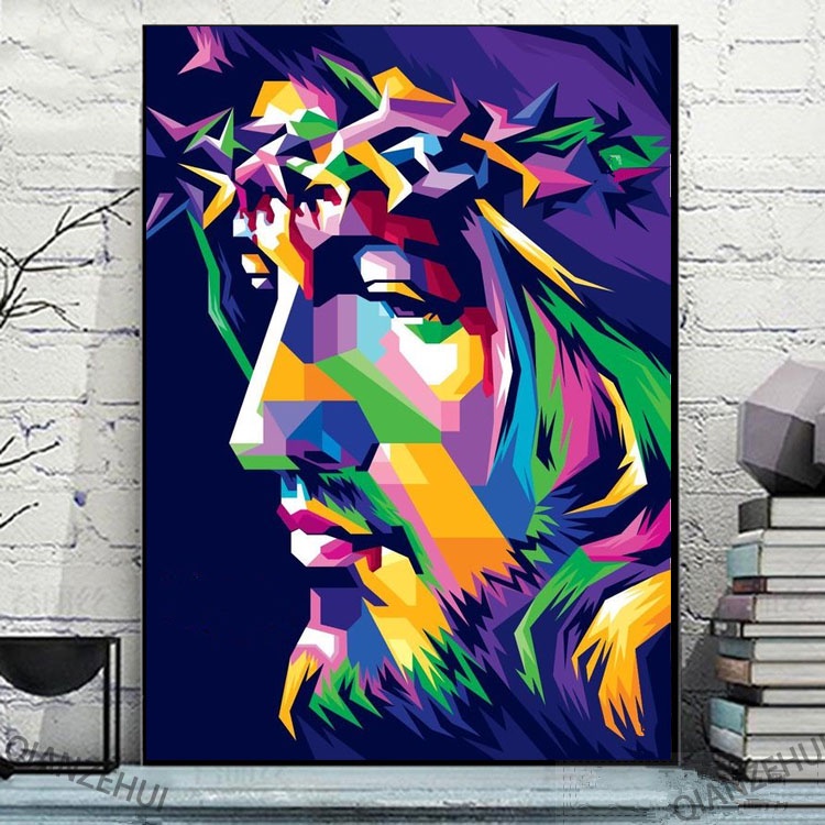 Diy 5D รอบลูกปัดเต็ม Jesus Christ ตกแต่งลูกปัด ภาพวาดเพชร, ลูกปัดภาพวาด ...