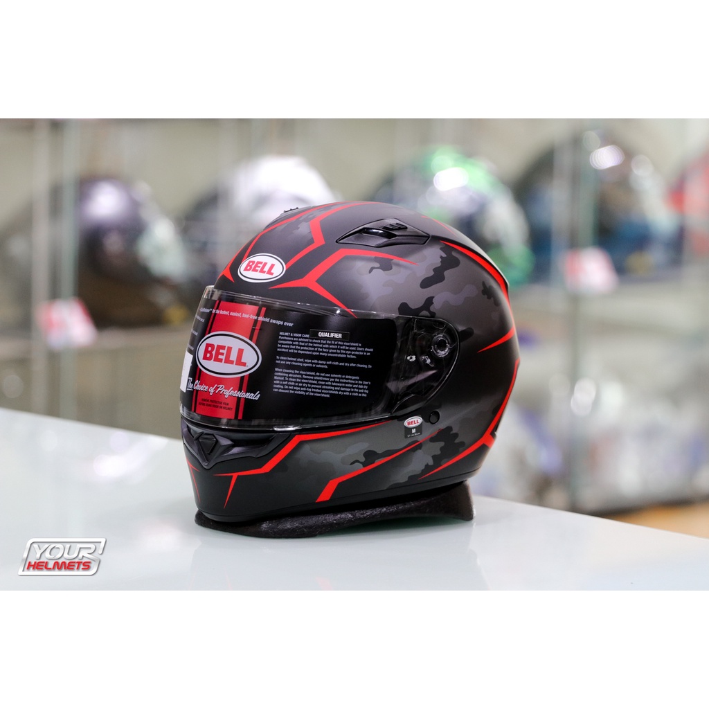 หมวกกันน็อค BELL HELMETS QUALIFIER STEALTH CAMO MATTE BLACK RED ...