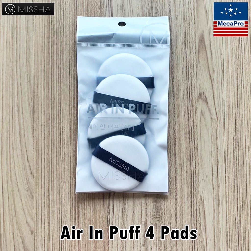 Missha® Air In Puff 4 Pads พัฟแต่งหน้า 3 ชั้น แพ็ค 4 ชิ้น พัฟฟองน้ำ พัฟ ...