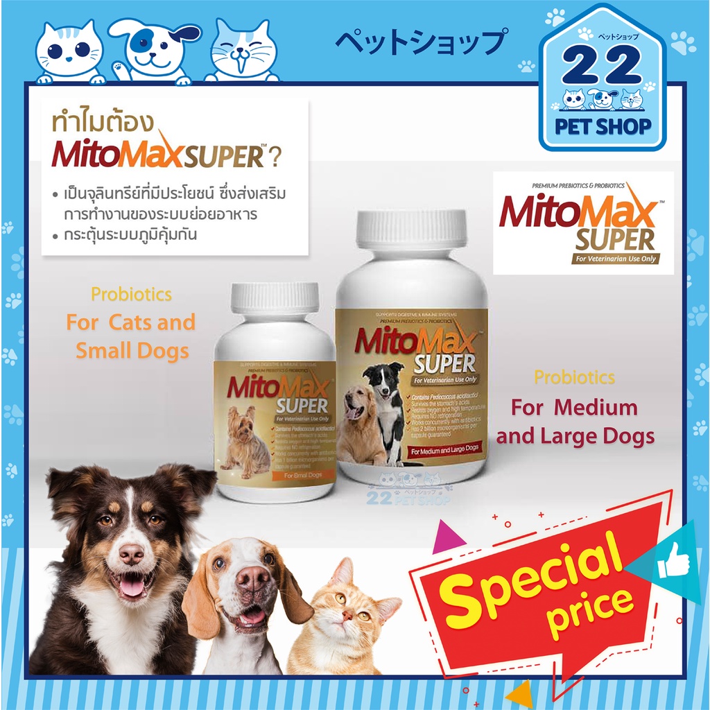 Mitomax Super Premium Probiotic โปรไบโอติก อาหารเสริม สุนัขช่วยในระบบ ...