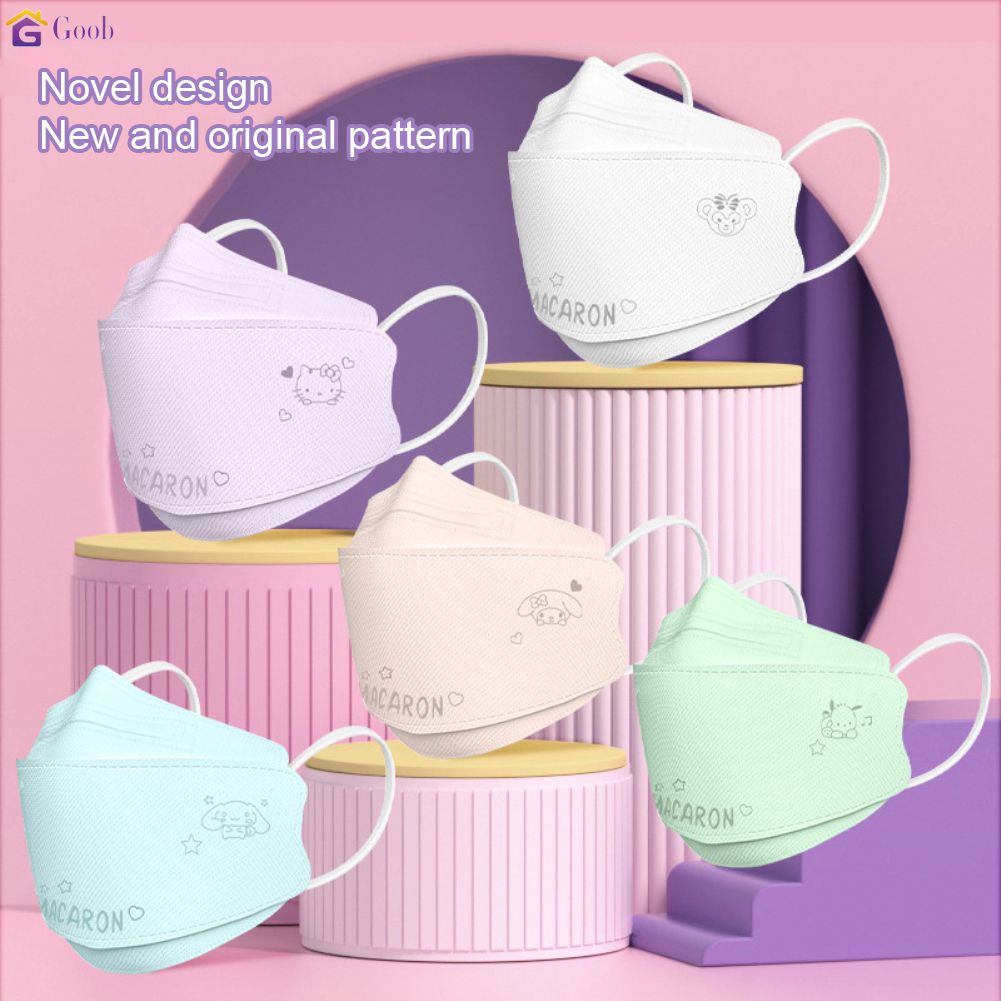 3d Kf94 Mask Hello Kitty Mask ผู้ใหญ่ Macaron สีการ์ตูนพิมพ์รูปแบบ Disposable Protective Mask ...